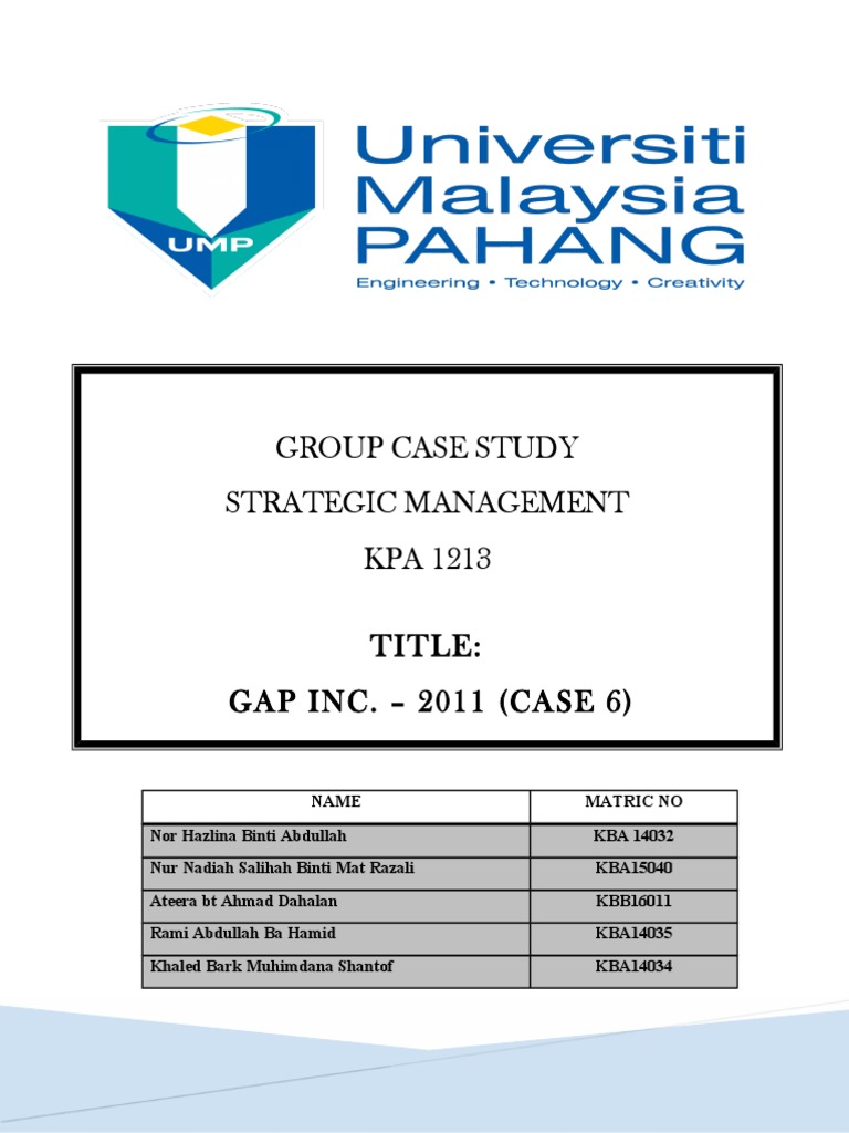 Case Analysis (Gap) | PDF | Gap Inc. | Strategic Management