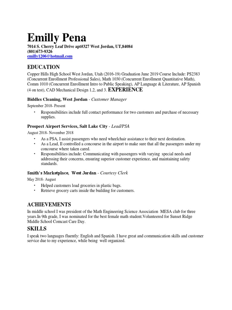 Resume Emily | PDF