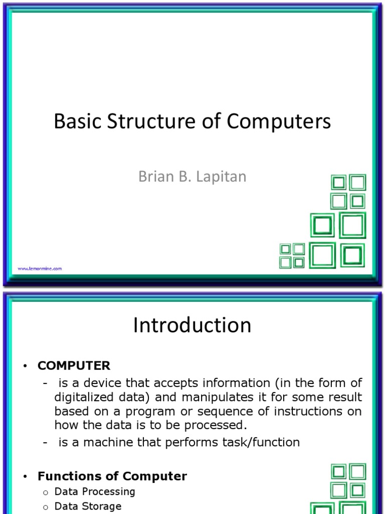 Basic Structure of Computers | PDF | Computer Data Storage | Computer ...