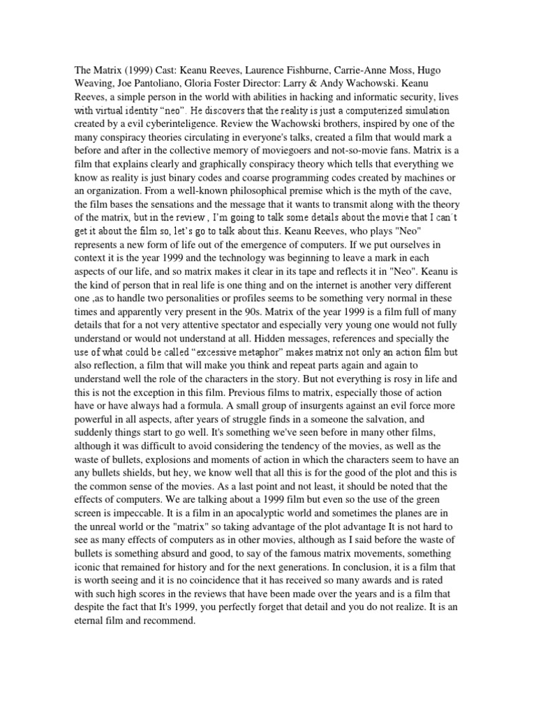 The Matrix | PDF | Leisure