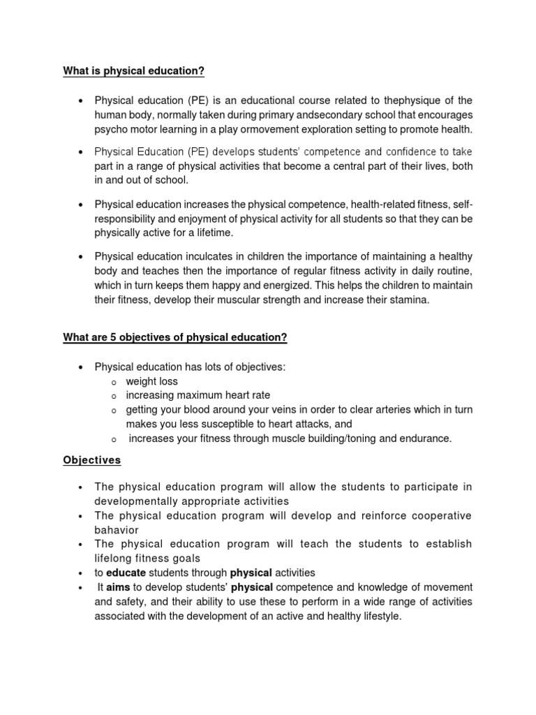 What Is Physical Education | PDF | Physical Education | Physical Fitness