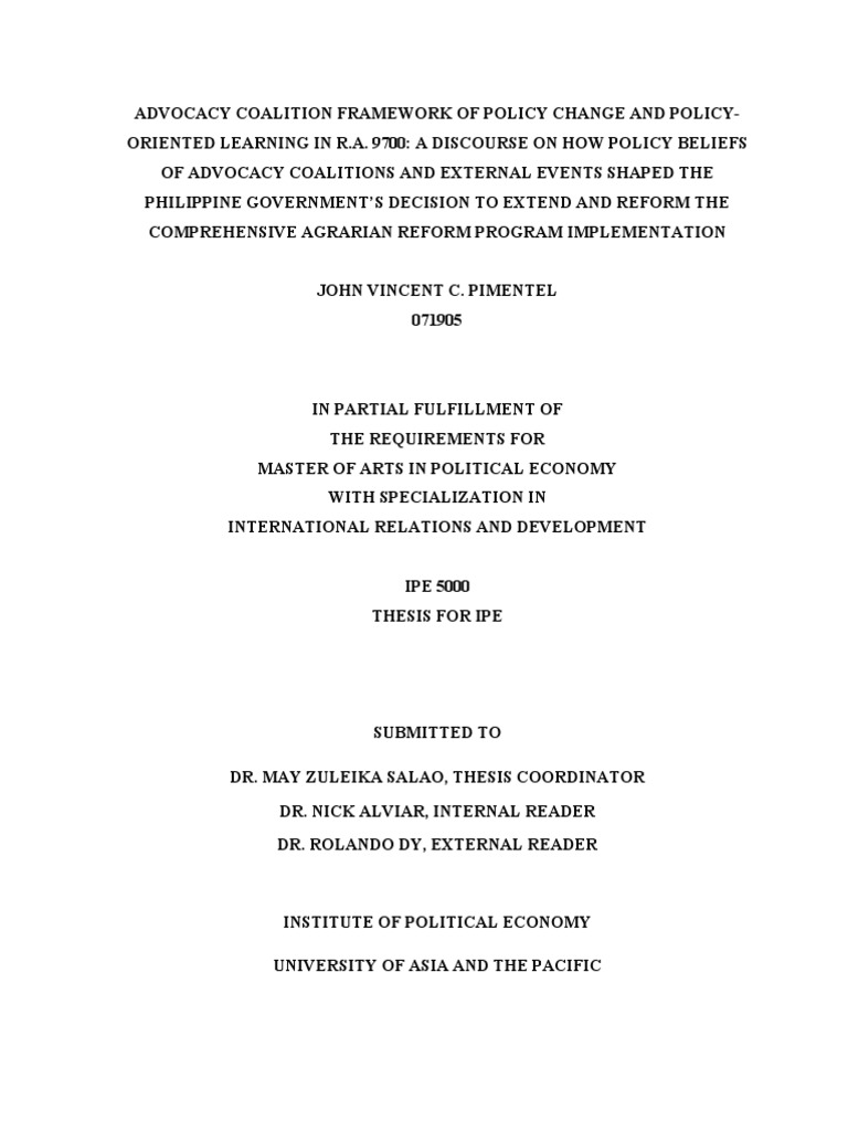 Thesis - Final Hardbound - Whole Document PDF | PDF | Policy | Thesis