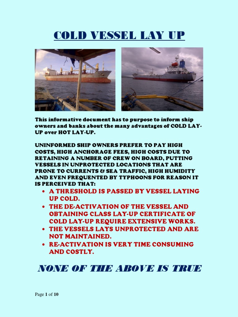 Cold Vessel Lay Up | PDF | Ships | Fuel Oil