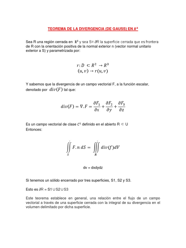 Teorema de Divergencia | PDF | Divergencia | Integral