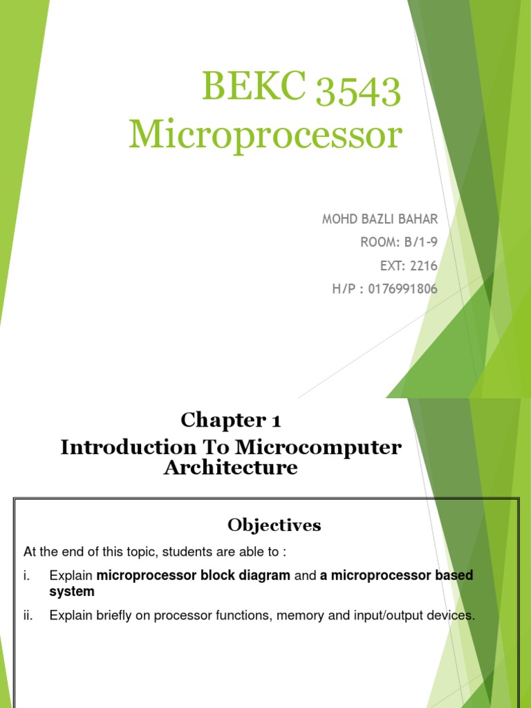 FChapter 1 - Microcomputer Architecture | PDF | Central Processing Unit | Input/Output