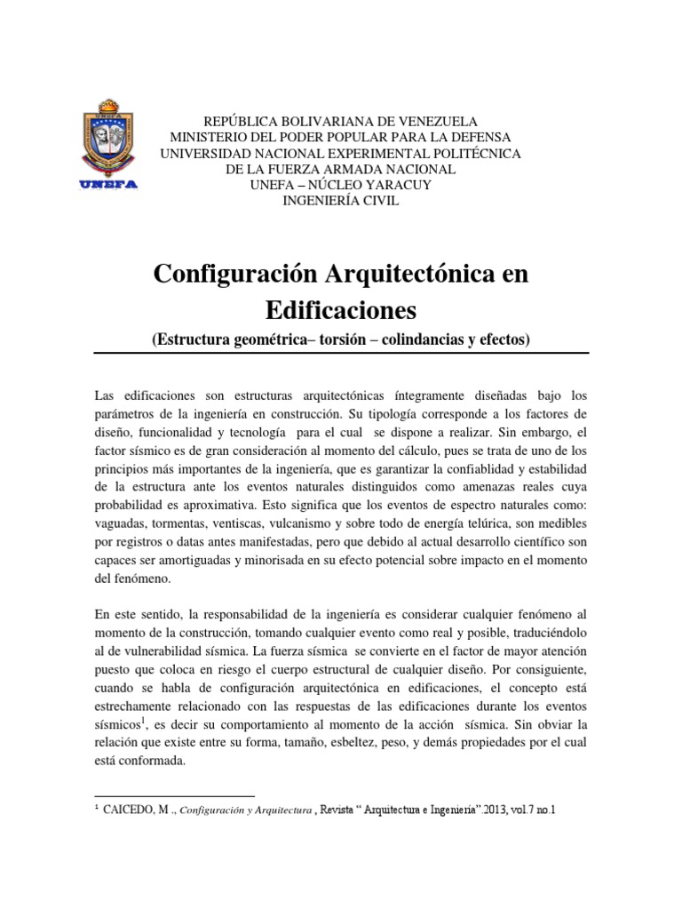 Configuracion Arquitectonica | PDF | Rigidez | Movimiento (física)