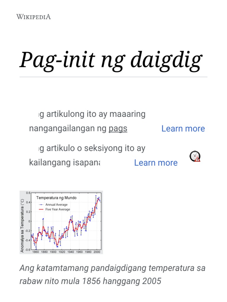 Pag-Init NG Daigdig - Wikipedia, Ang Malayang Ensiklopedya | PDF