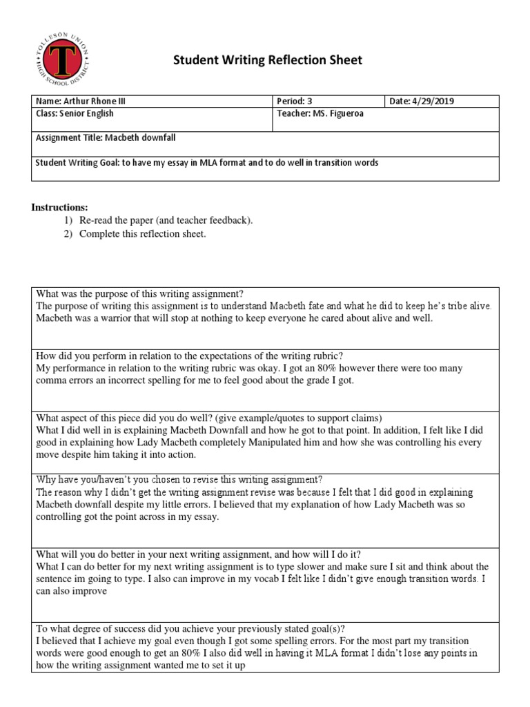 q3 Mid Unit Macbeth Downfall | PDF