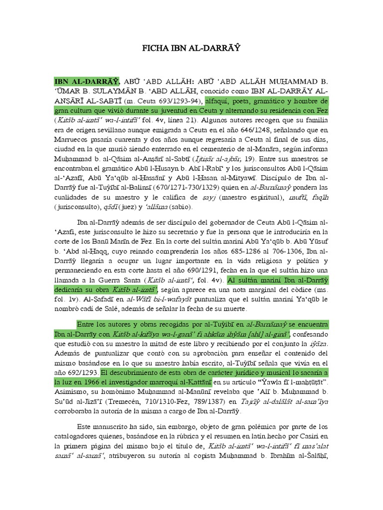 Biografía de Ibn Al-Darray | PDF | El sufismo | Al Andalus