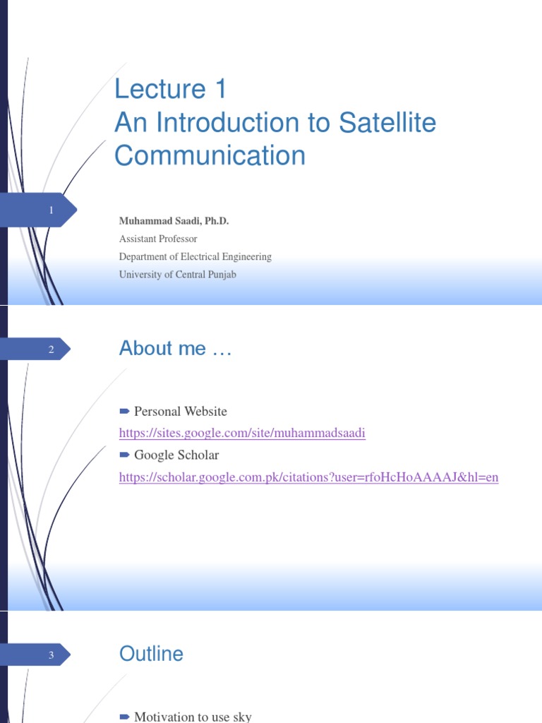 Lecture 1-Introduction To Satellite Communication | PDF ...