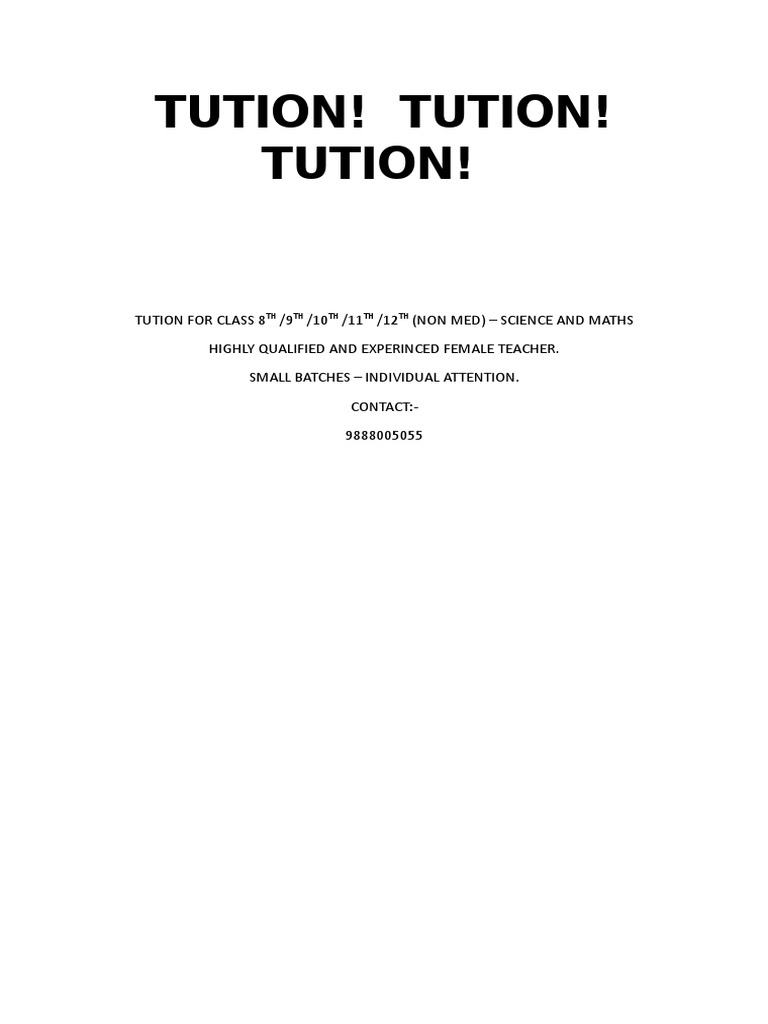 Tution | PDF