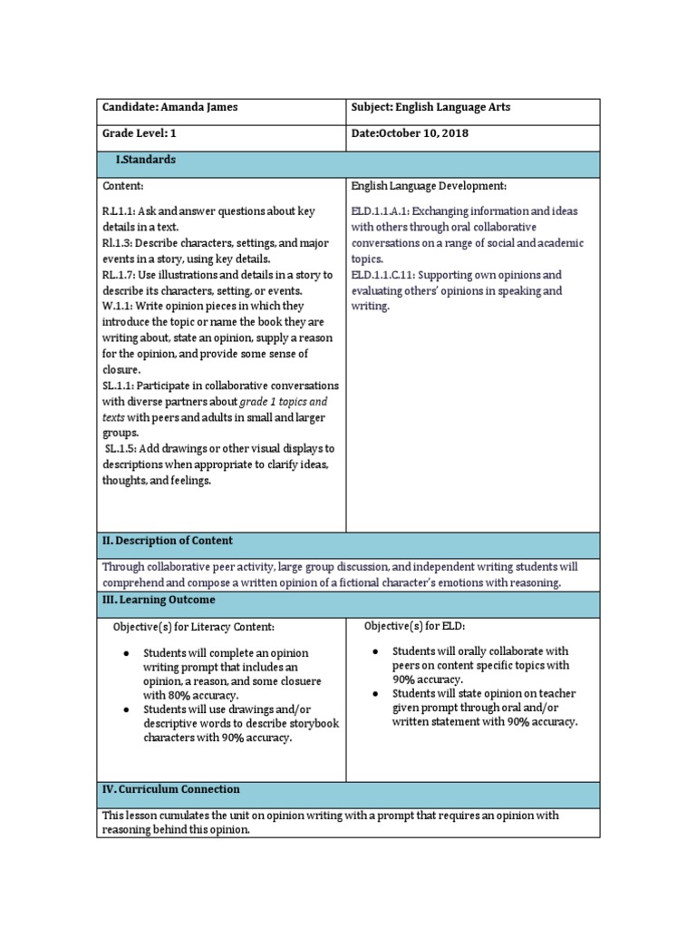 Caltpa Ela Lesson Plan-2 | PDF | Conversation | Teachers