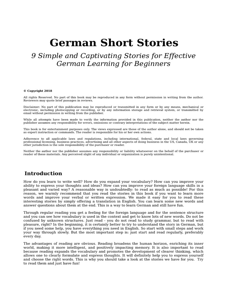 German Short Stories: 9 Simple and Captivating Stories For Effective ...