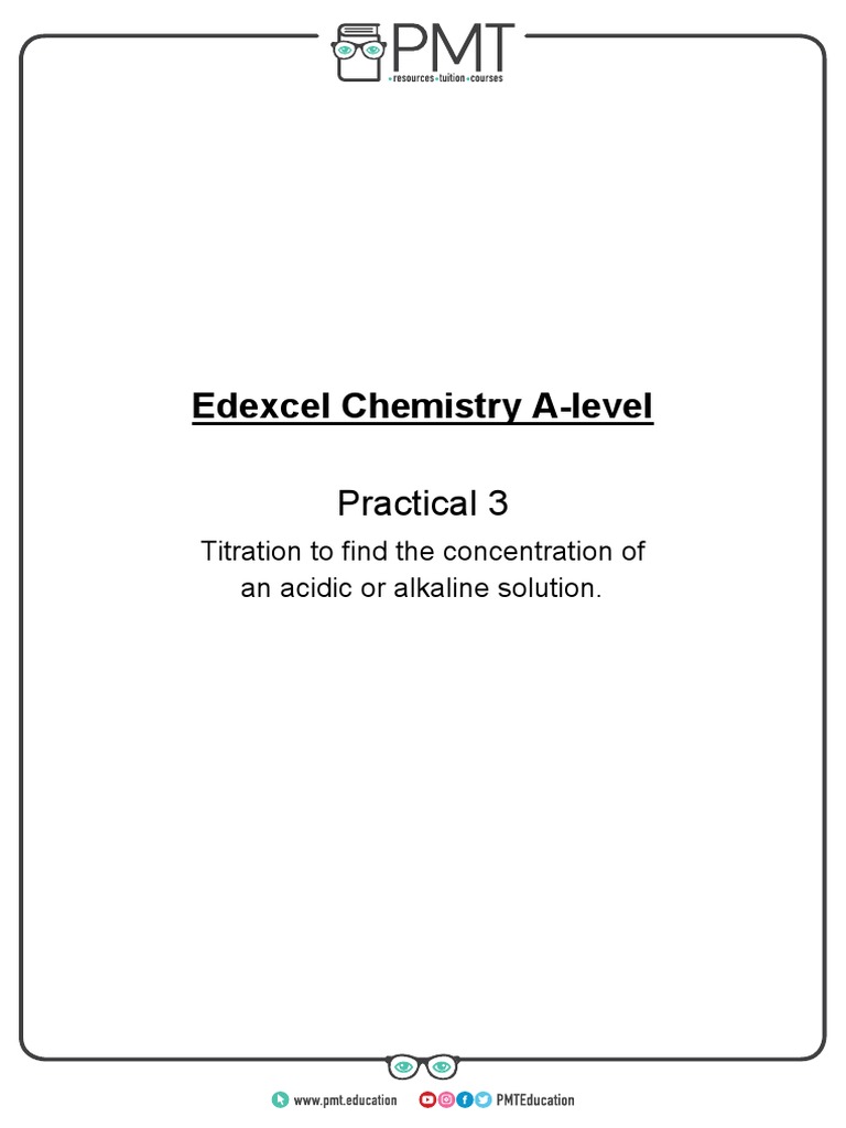 Edexcel Chemistry A-Level: Practical 3 | PDF