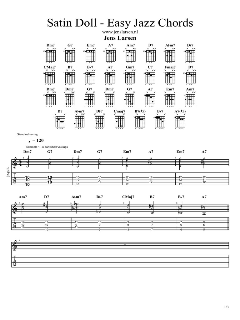 Satin Doll Easy Jazz Chords | PDF | Harmony | Musical Forms