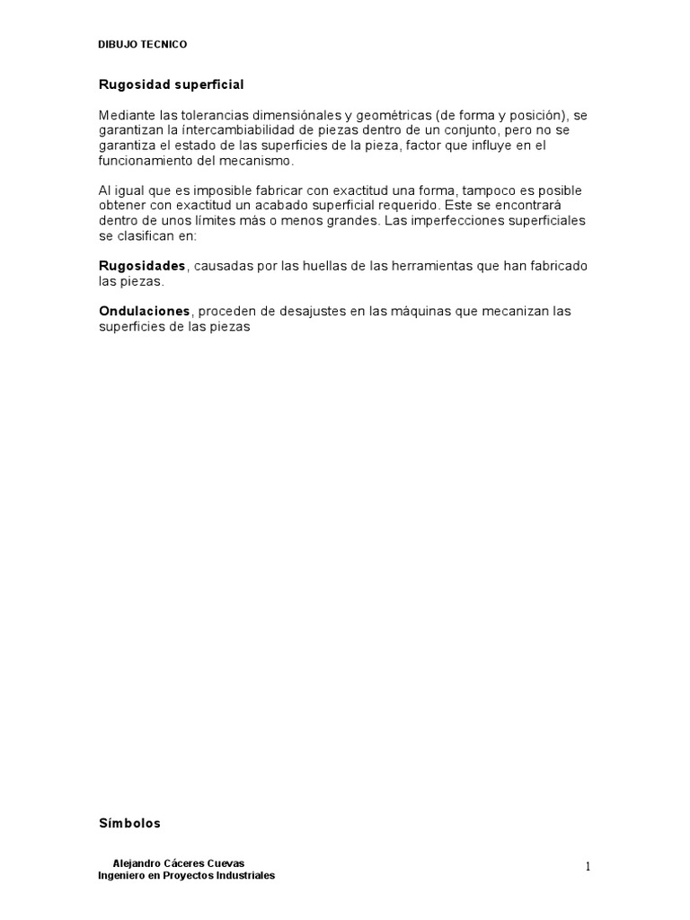 Rugosidad Superficial | PDF | Dibujo | Dibujo técnico