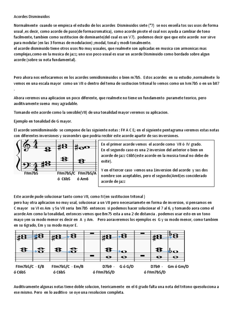 Acordes Disminuidos | PDF | Acorde (Música) | Armonía