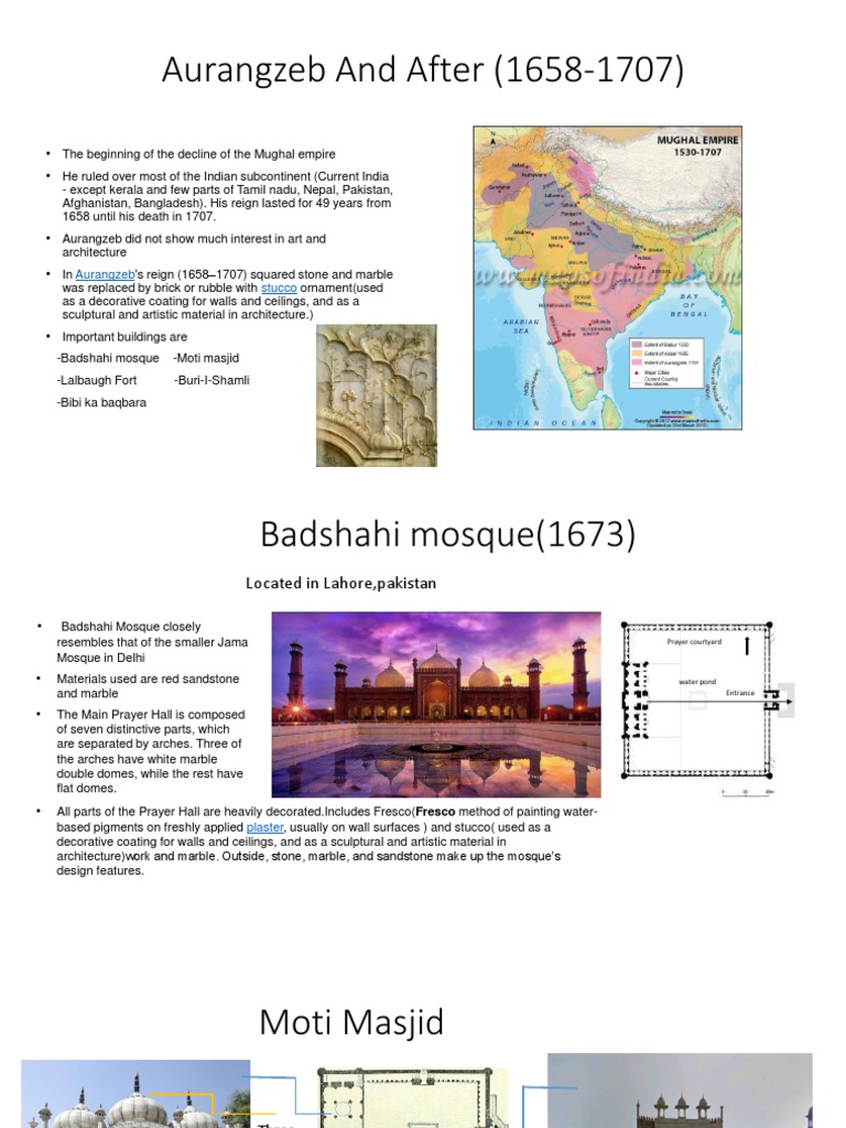 Aurangzeb and After (1658-1707) | PDF | Mosque | Architectural Styles