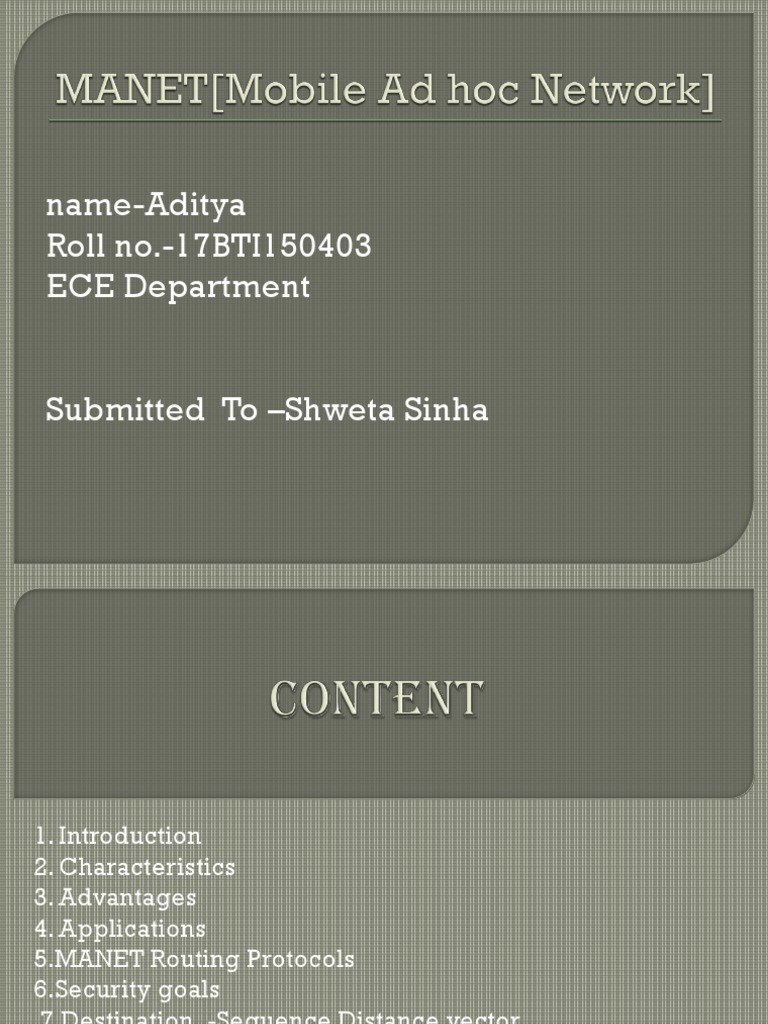 MANET (Mobile Ad Hoc Network) 3 | PDF | Routing | Wireless Ad Hoc Network