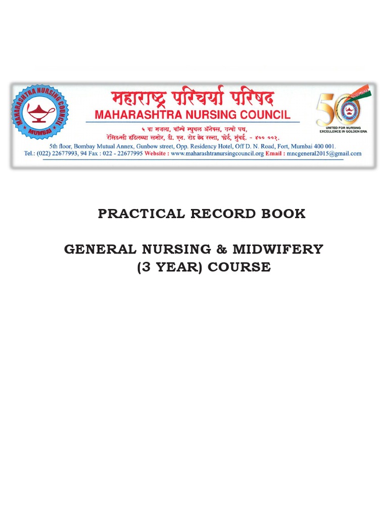 Practical Record Book New 3 Year GNM Course | PDF | Childbirth | Surgery