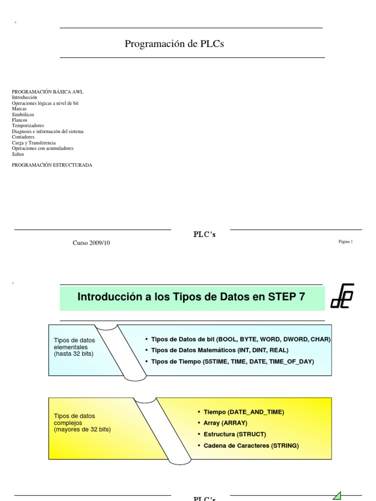 PLC Tipos de Datos | PDF | Poco | Tipo de datos