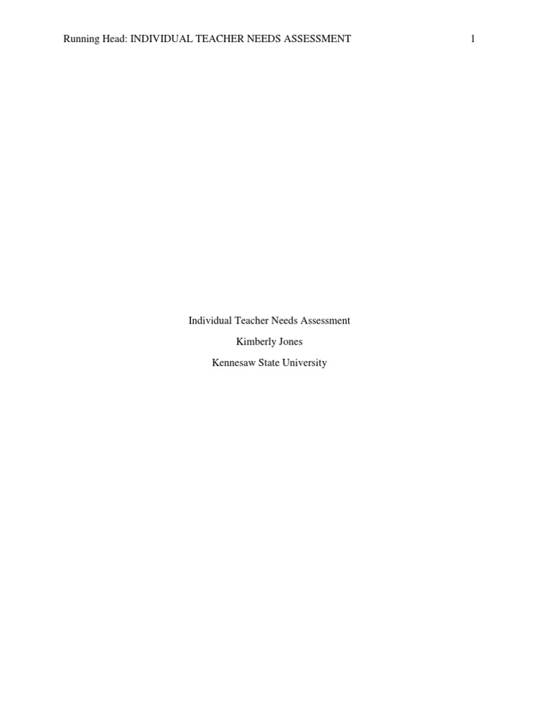 Individual Teacher Needs Assessment | PDF | Educational Technology ...