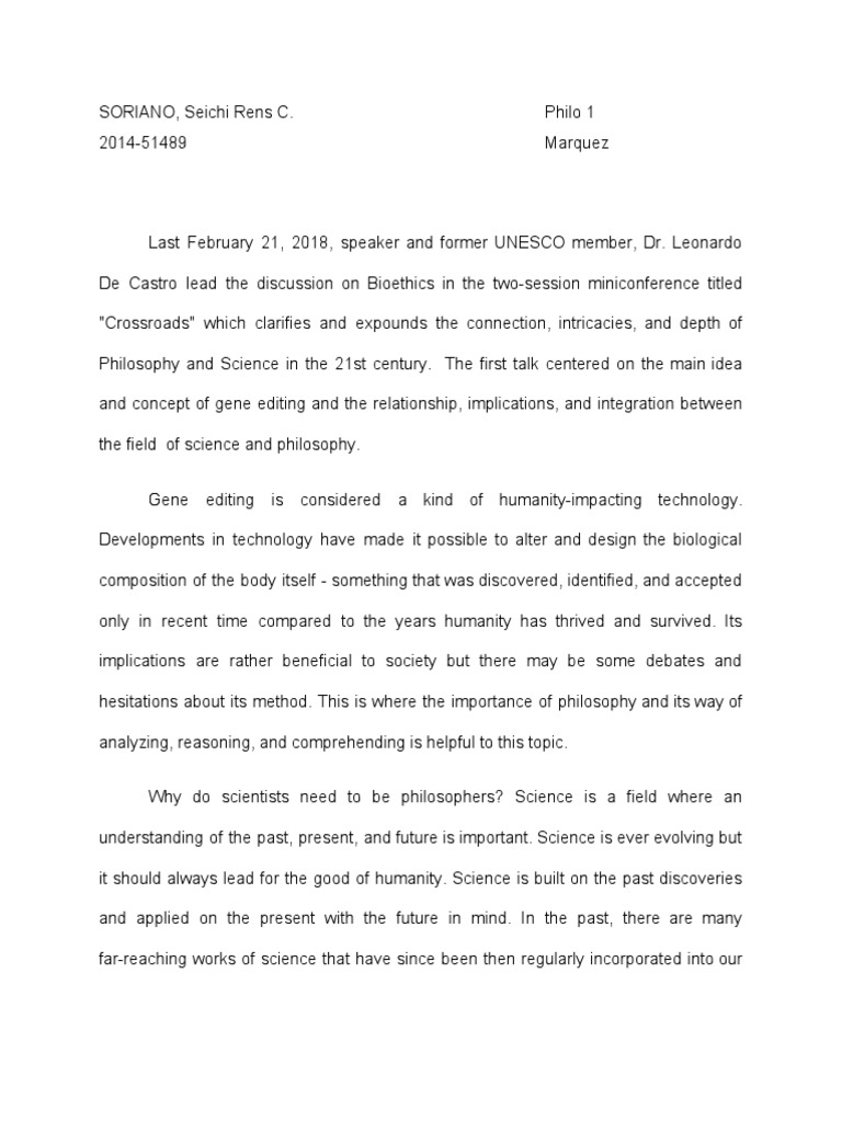 Philo Paper | PDF | Philosophy Of Mind | Science