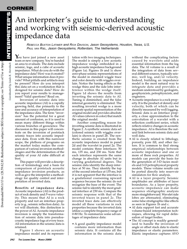 An Interpreter's Guide | PDF | Reflection Seismology | Wavelet