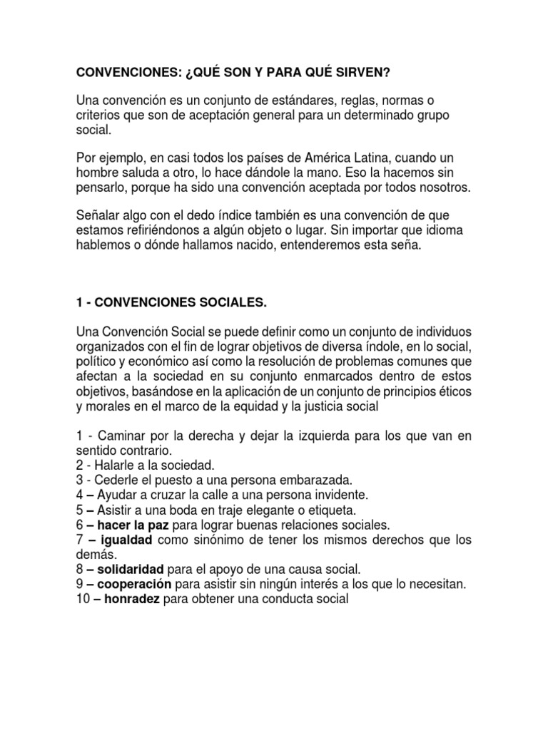 Las Convenciones y Ejemplos | PDF | Sociedad | Justicia