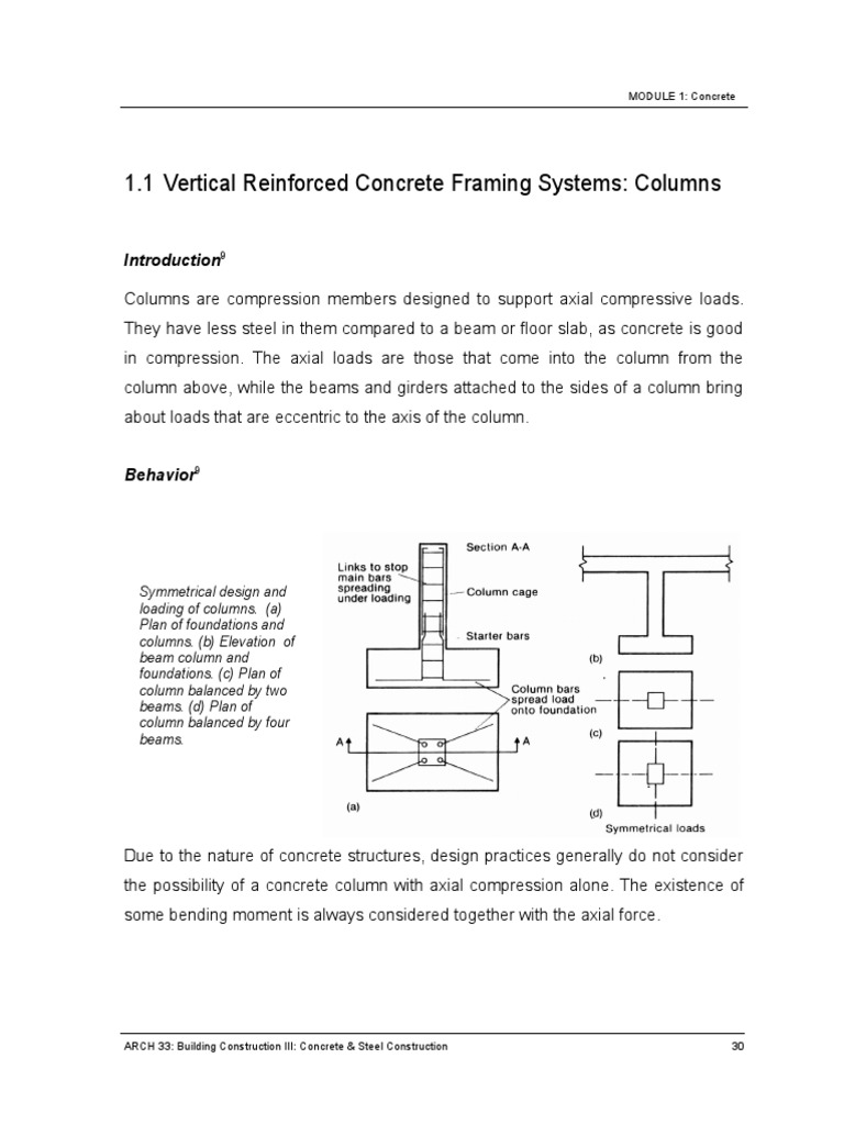 1 3 Vertical Reinforced Concrete Framing Systems Columns | PDF | Column ...