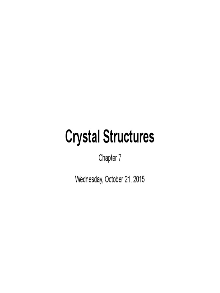 Crystal Structures | PDF | Crystal Structure | Mineralogy