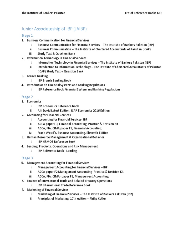 ISQ List of Reference Books | PDF | Banks | Accounting