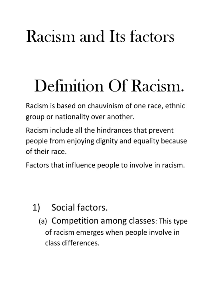 Definition of Racism | PDF | Racism | Discrimination & Race Relations