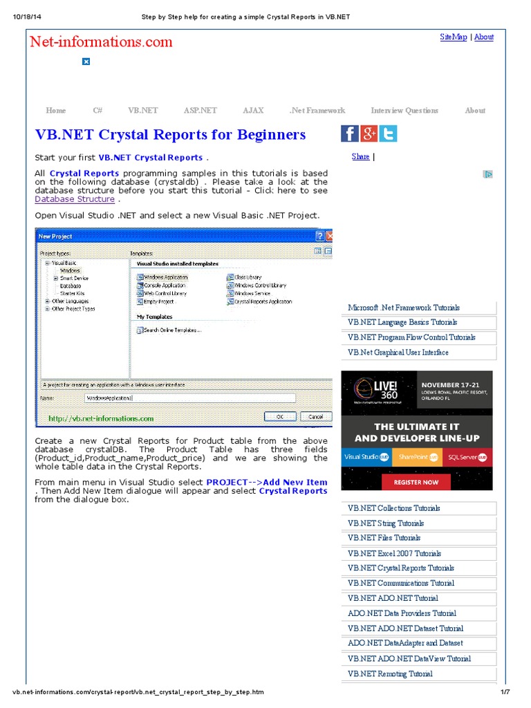 Crystal Reports Tutorial Pdf Active X Data Objects Microsoft 7033