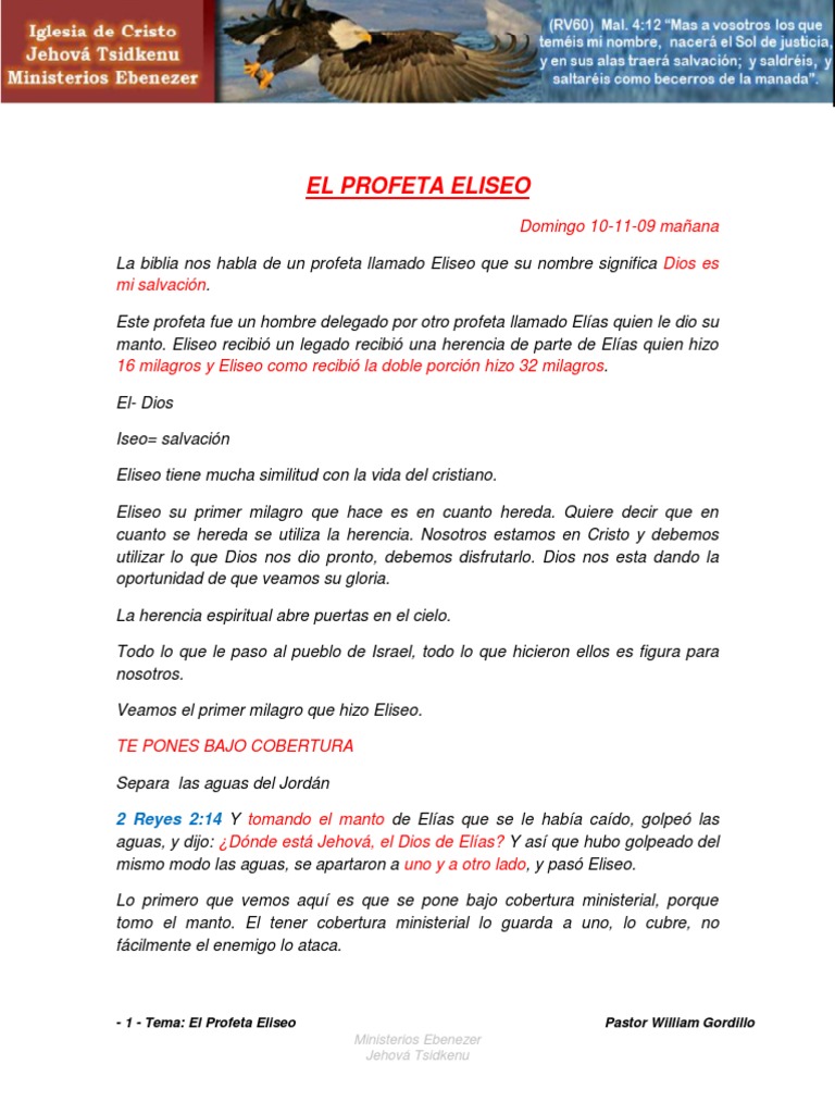 Profeta ELISEO | PDF | Elijah | La unción