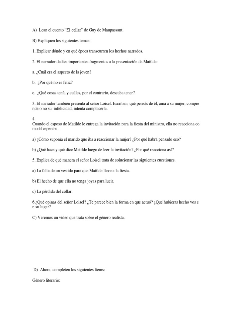 El Collar | PDF | Cuentos | Narración