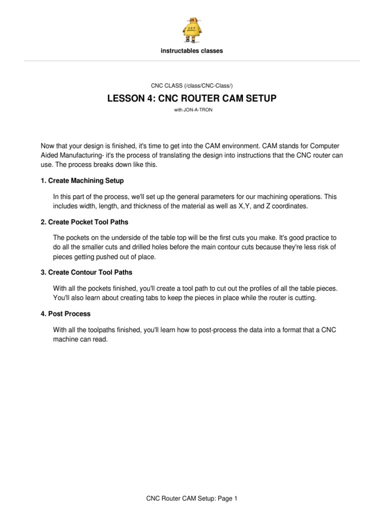CNC Router CAM Setup Guide | PDF | Metalworking | Industrial Processes