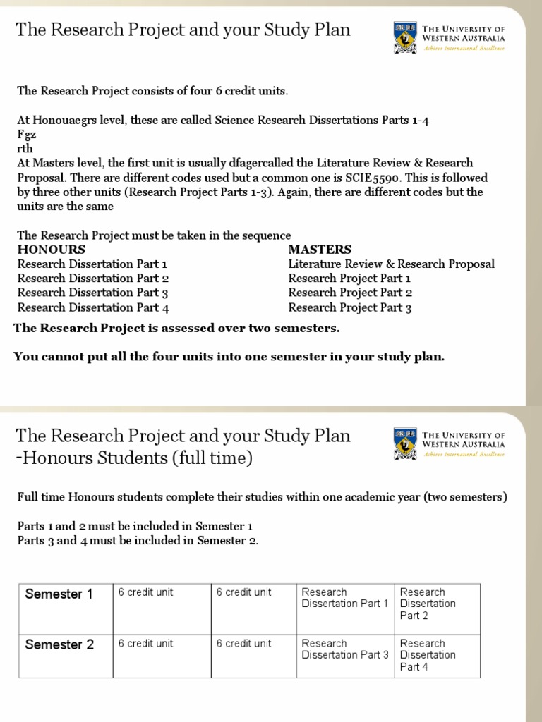 Guidance on Completing the Research Project Requirements for Honours ...