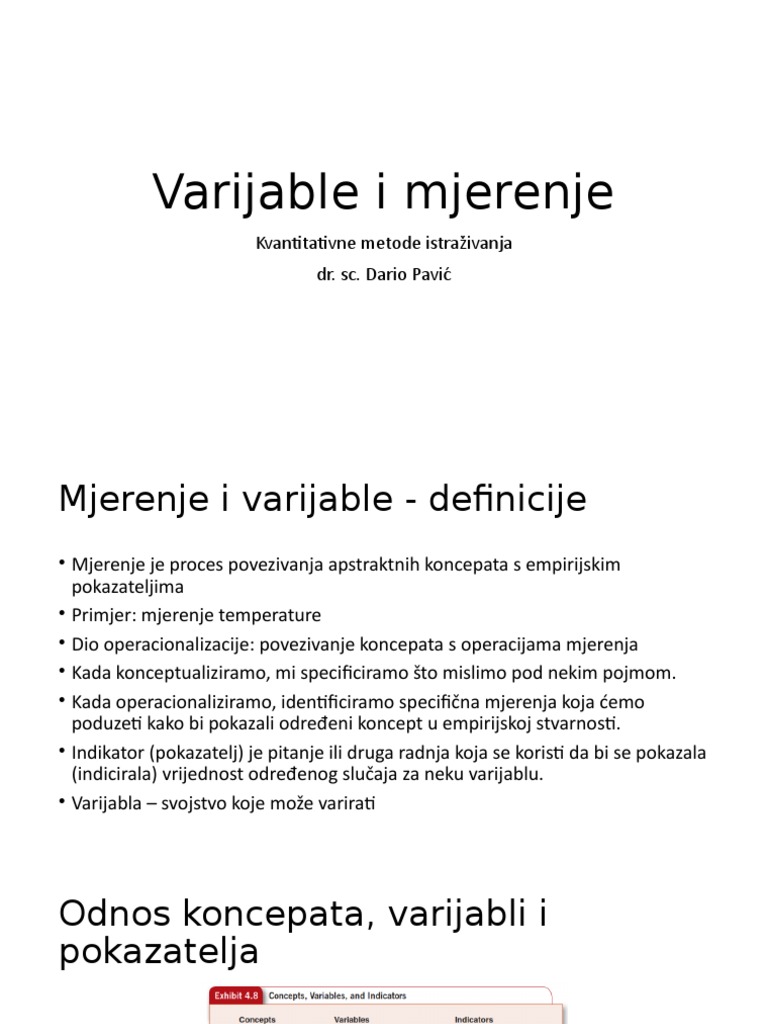 Varijable I Mjerenje | PDF