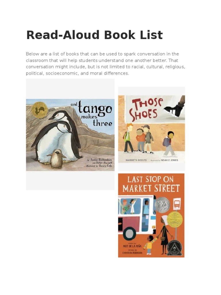 Read-Aloud Book List | PDF