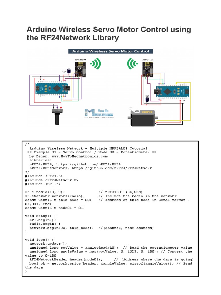 Arduino Wireless Servo Motor Control Using The RF24Network Library ...