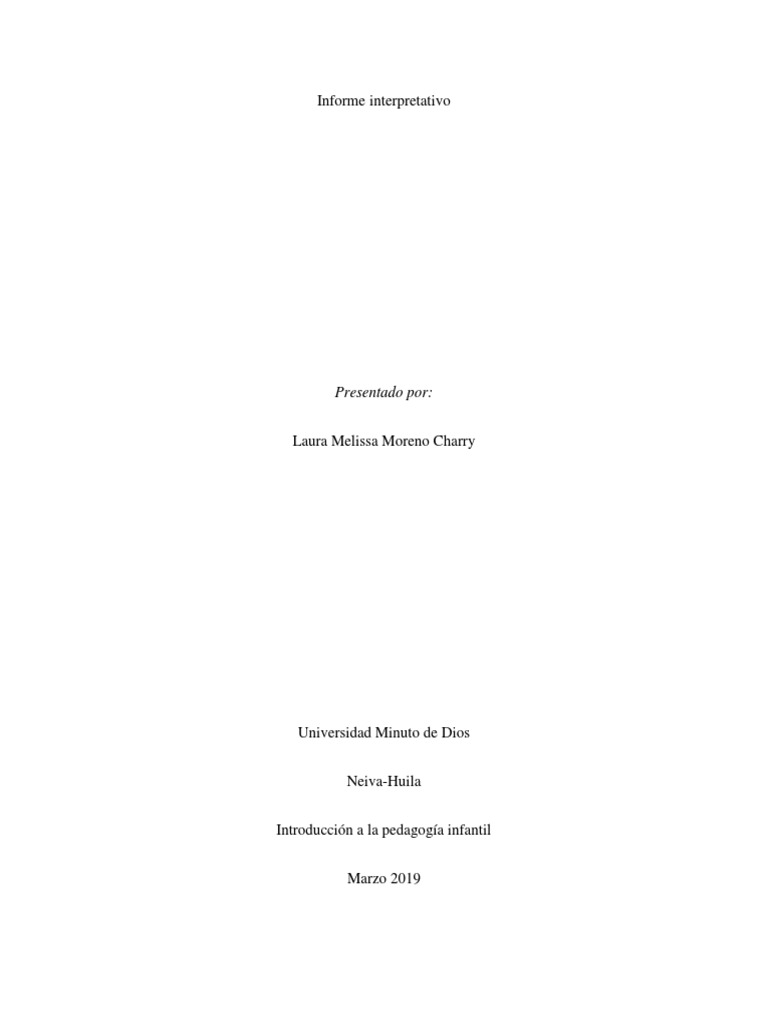 Informe Interpretativo | PDF | Maestros | Cognición