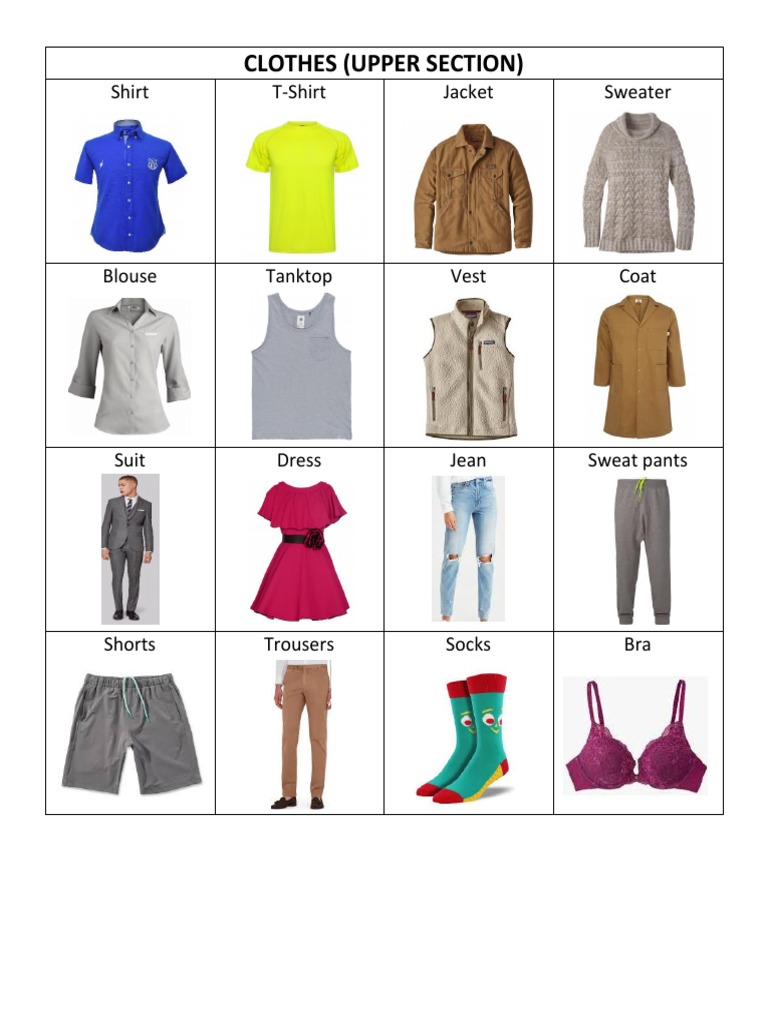 Clothes (Upper Section) : Shirt T-Shirt Jacket Sweater | PDF