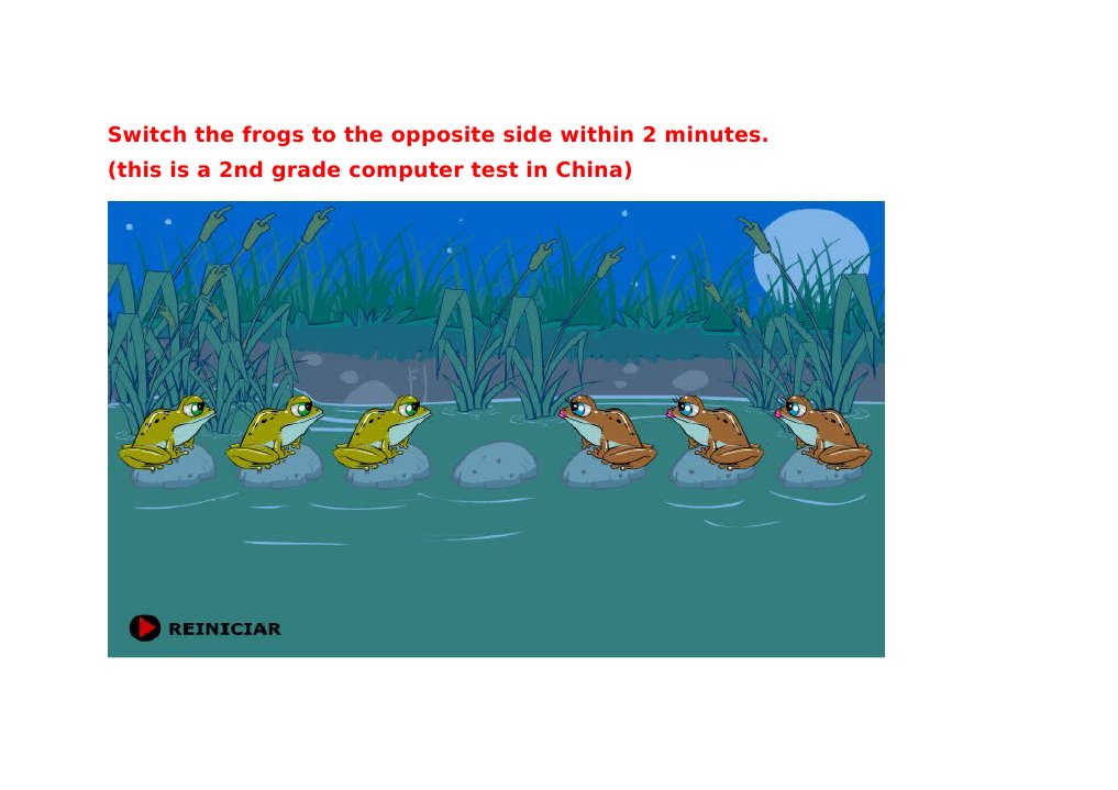 Switch The Frogs To The Opposite Side Within 2 Minutes. (This Is A 2nd ...