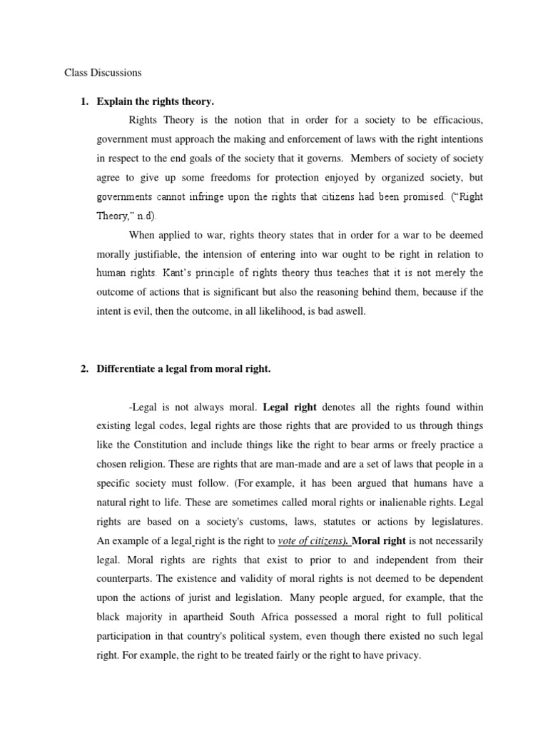 Explain The Rights Theory | Download Free PDF | Utilitarianism | Morality