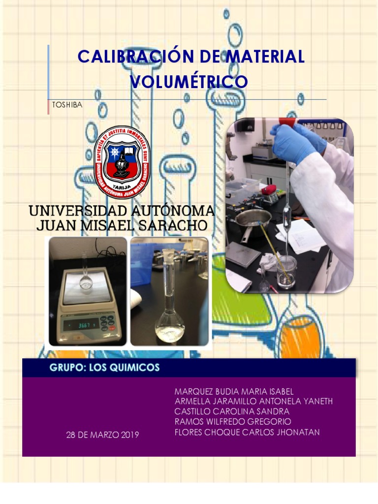 Labo#1 CALIBRACION DE MATERIAL VOLUMETRICO | PDF | Medición ...