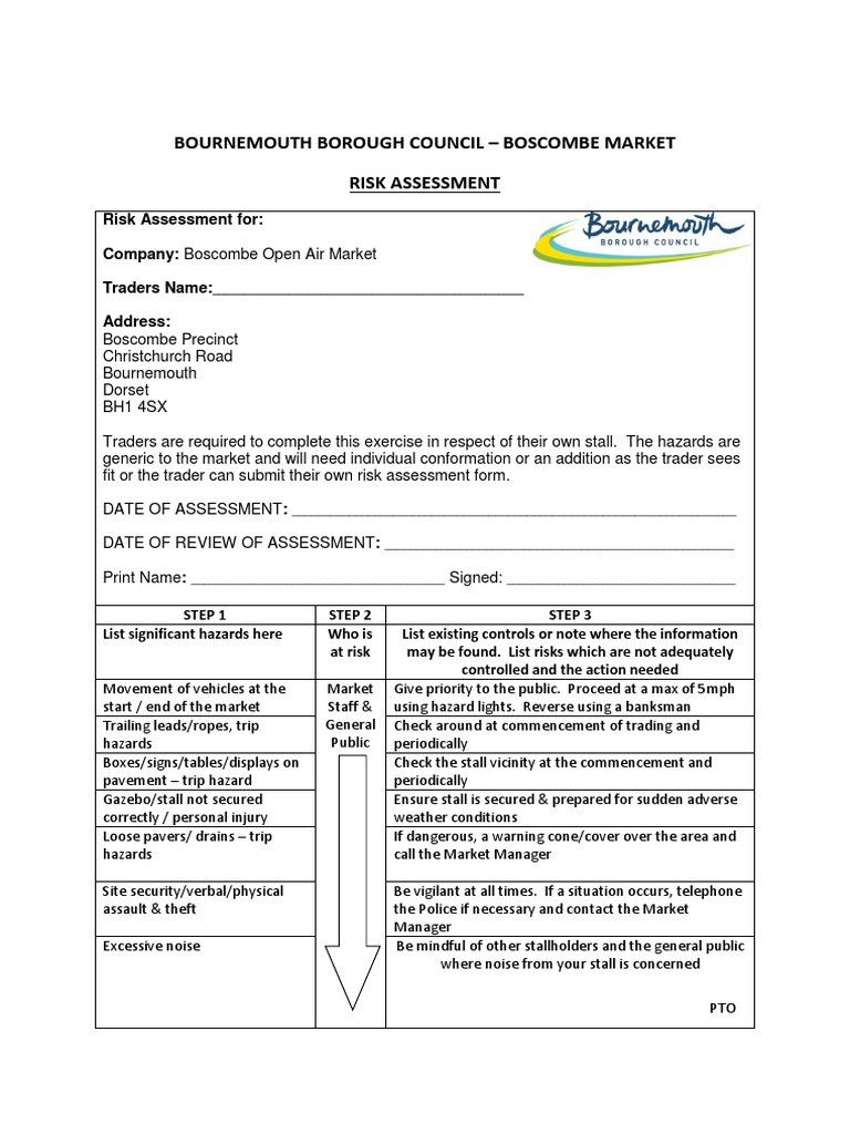 FINAL Market Risk Assessment | PDF | Risk Assessment | Hazards