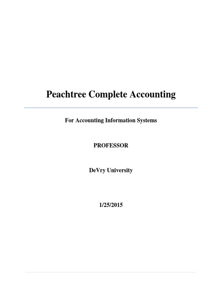 Peachtree Complete Accounting: For Accounting Information Systems | PDF ...