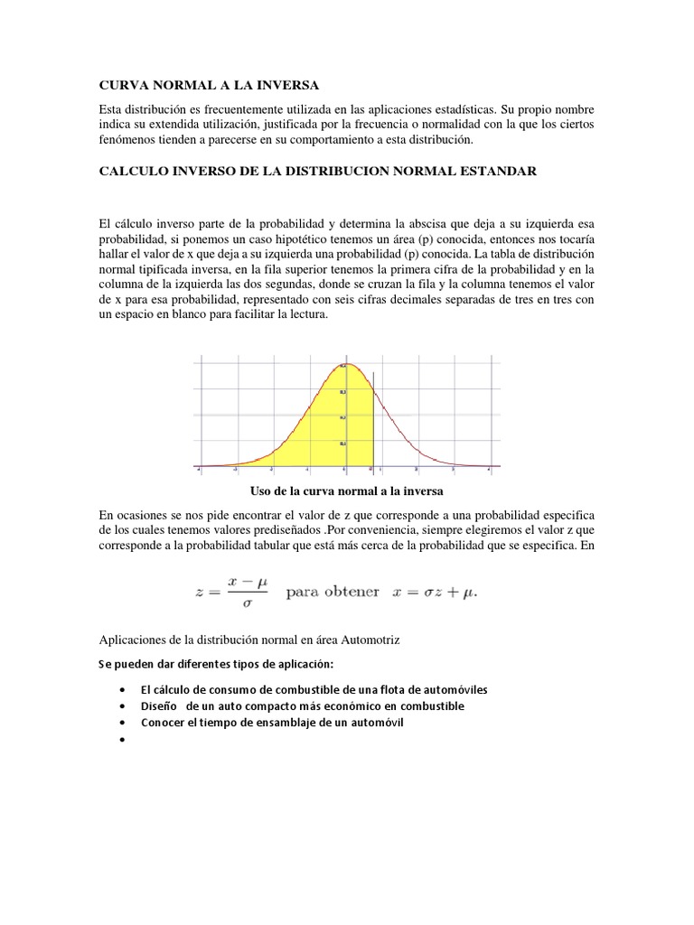 Curva Normal A La Inversa | PDF