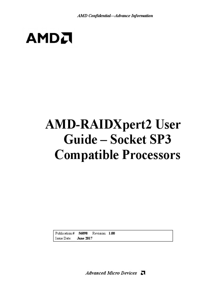 Amd-Raidxpert2 User Guide - Socket Sp3 Compatible Processors | PDF ...